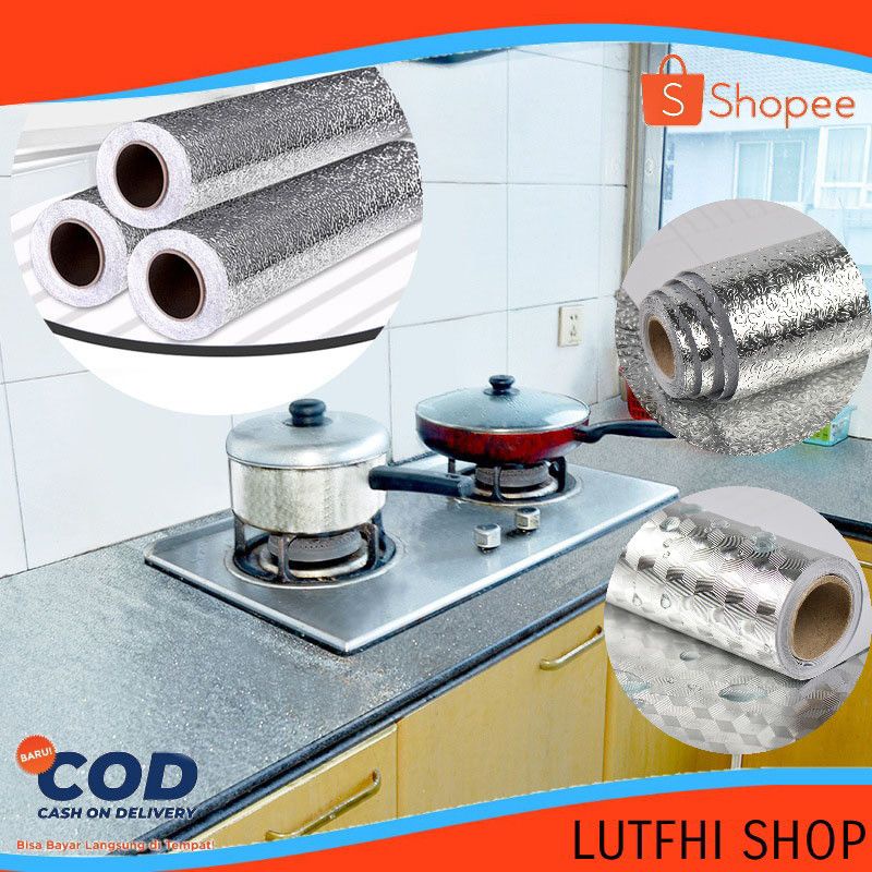 Jual Wallpaper Dapur Stiker Dinding Aluminium Foil ANTI Minyak Air Dan ...