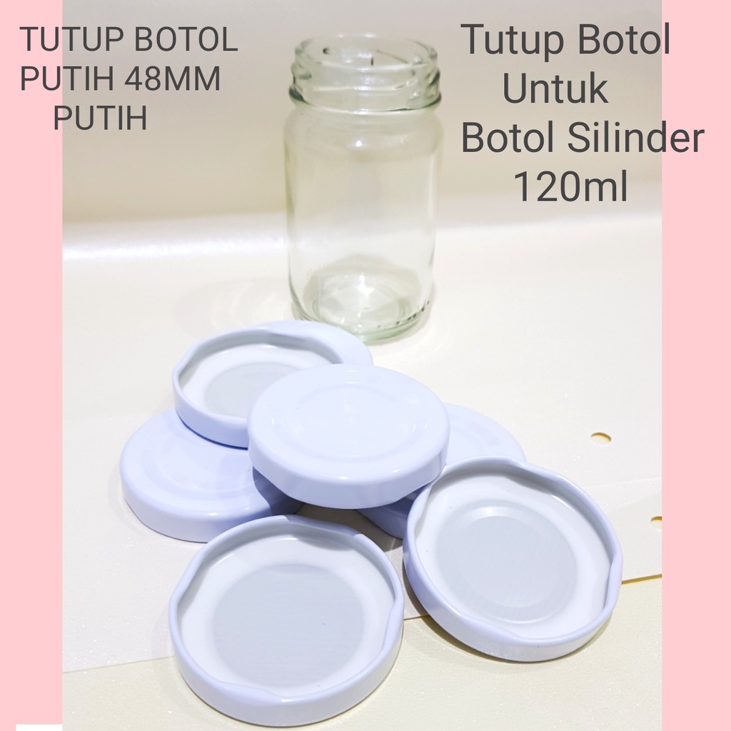 Jual / 10 ( SEPULUH ) PCS 48MM Tutup Botol Kaca Silinder 120 ml gold ...