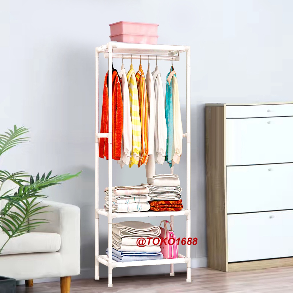 Jual Rak gantungan baju kotak stand hanger lemari baju | Shopee Indonesia