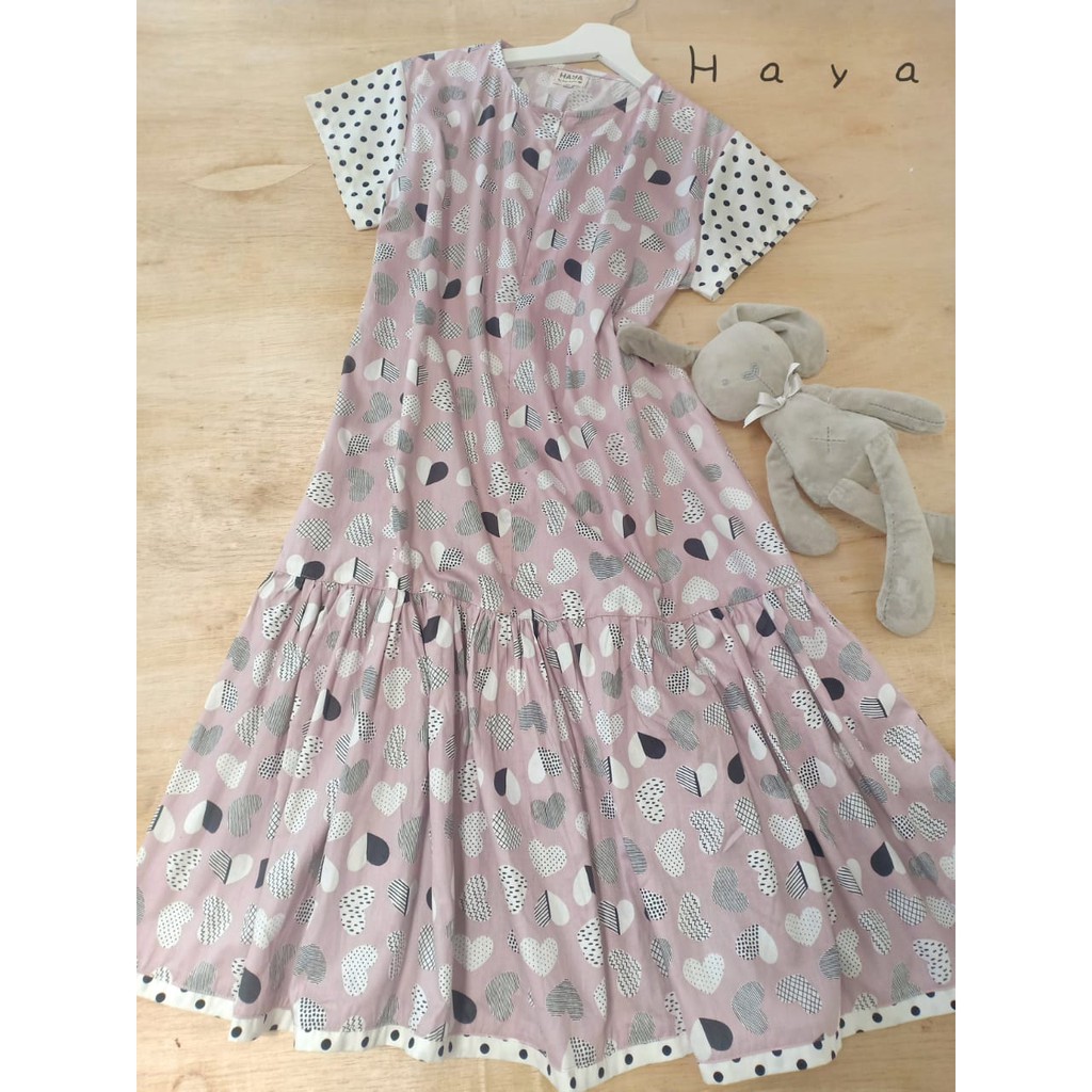Jual Homedress Daster Katun Jepang Alysa Pink Love | Shopee Indonesia