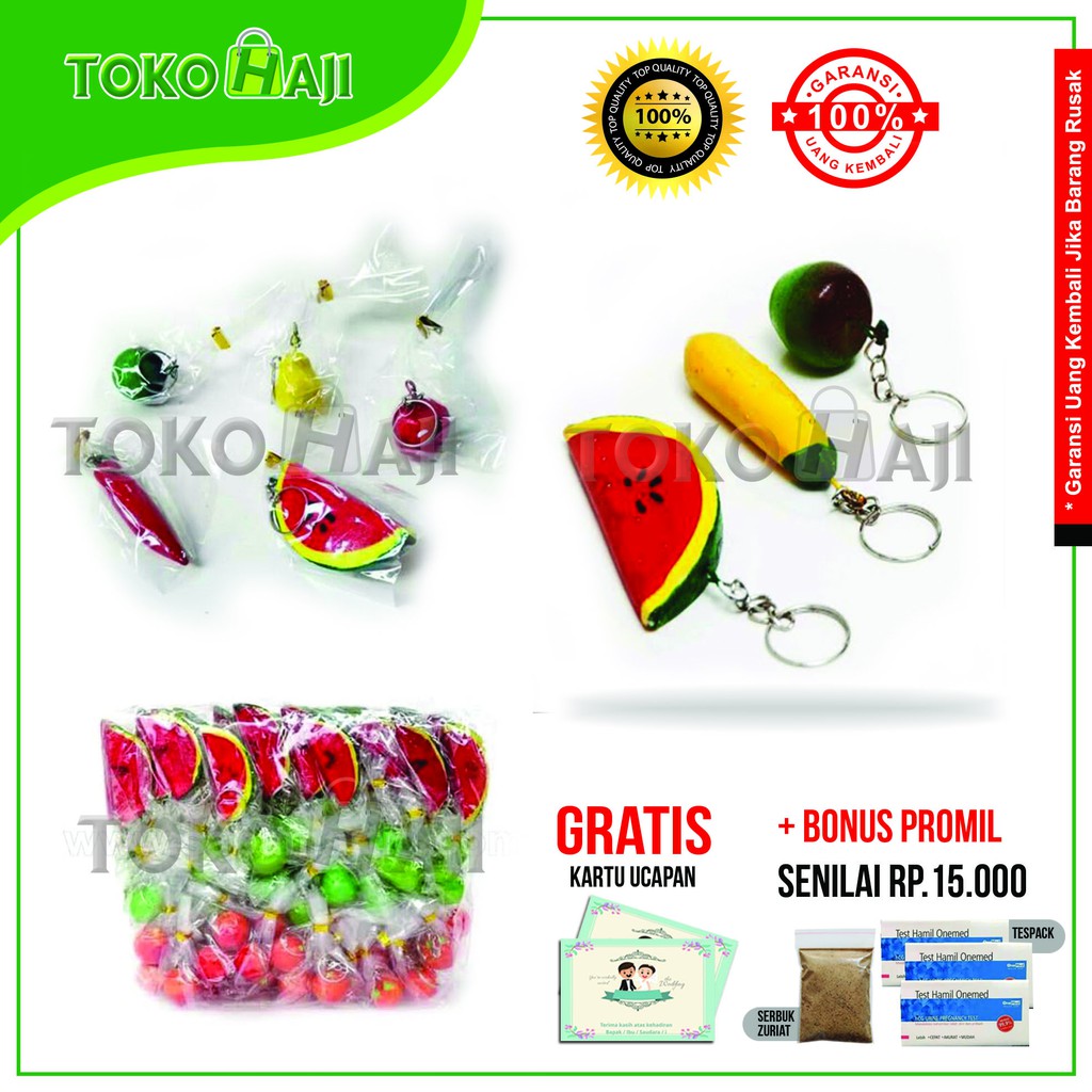 Jual souvenir pernikahan gantungan kunci buah - buahan di kemas plastik | Shopee Indonesia