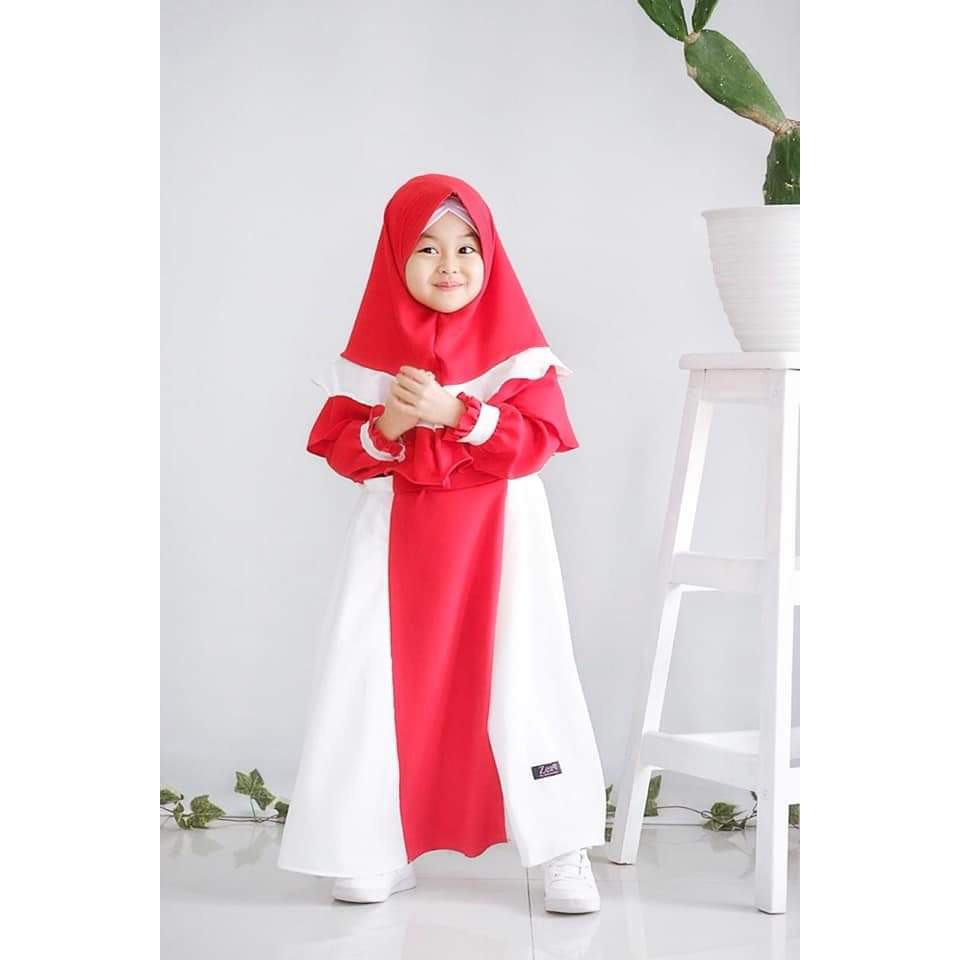 Jual GAMIS ANAK SET HIJAB MERAH PUTIH AGUSTUSAN BISA COUPLE IBU ANAK ...
