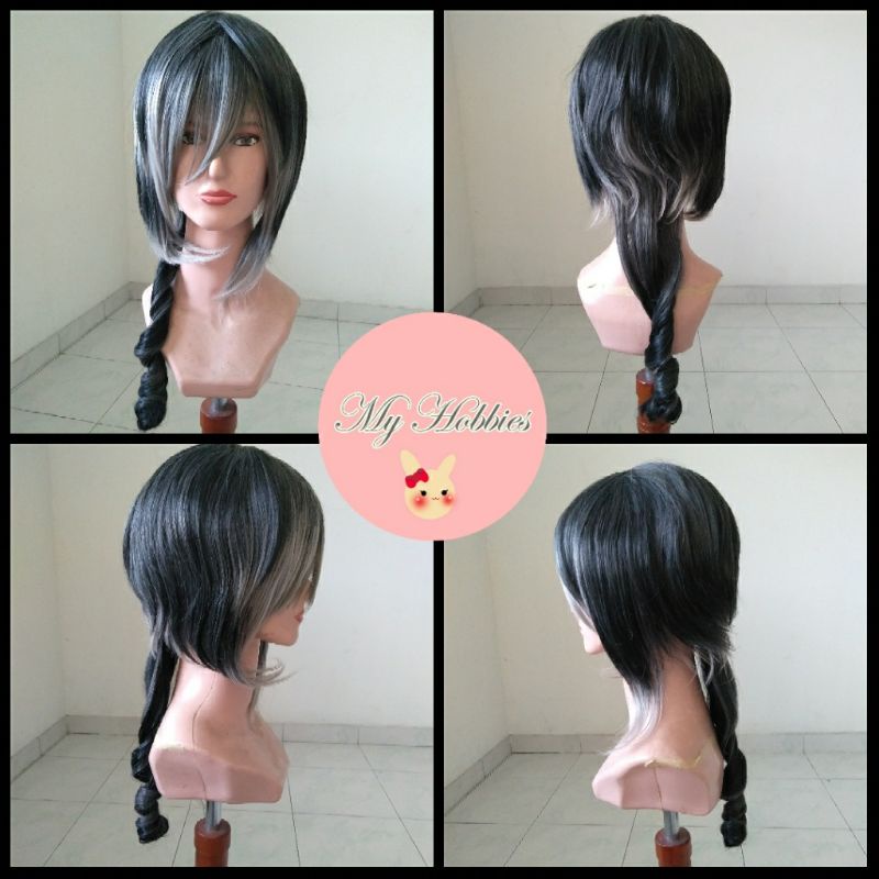Jual Wig Hitam Ombre Putih Cowok Cowo Cewek Cewe Marchen | Shopee Indonesia