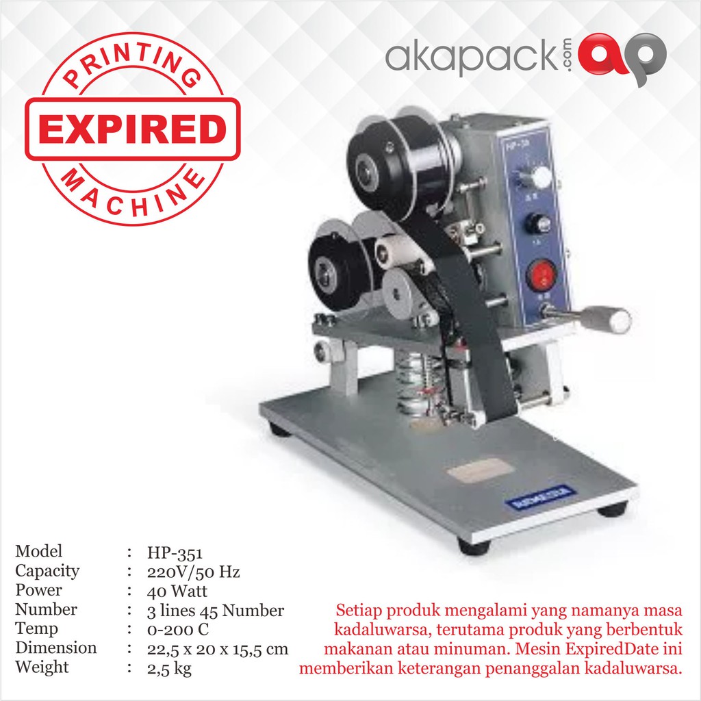 Jual Mesin Pencetak Tanggal Kadaluarsa HP-351 Expired Date Machine ...