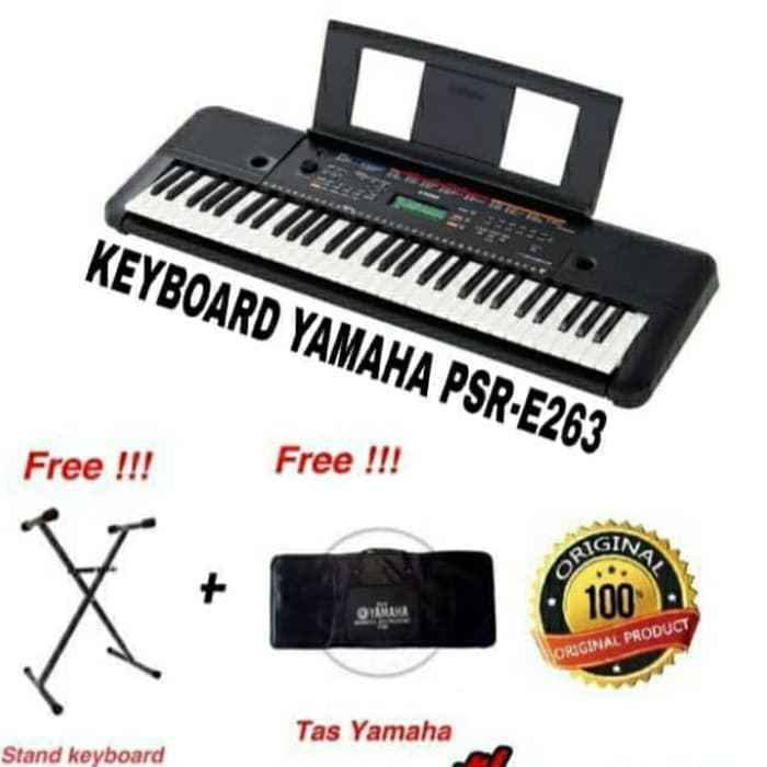 Jual Keyboard Yamaha Psr-E263 plus Stand + Tas + Cover keyboard ...