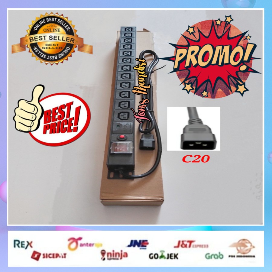 Jual Power Distribution Unit PDU 12 Port C13 Switch Surge Protector 16A ...