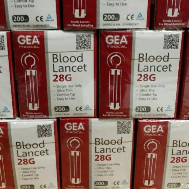 Jual BLOOD LANCET GEA 28G ISI 200 PCS | Shopee Indonesia