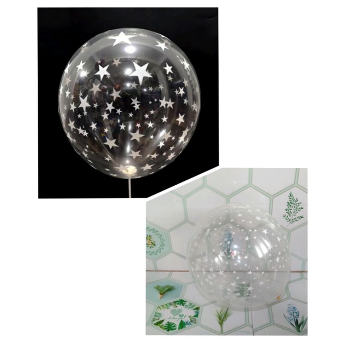 Jual {isi 10 & 25} Balon Transparan, Balon Bintang Transparan, uk. 12 ...