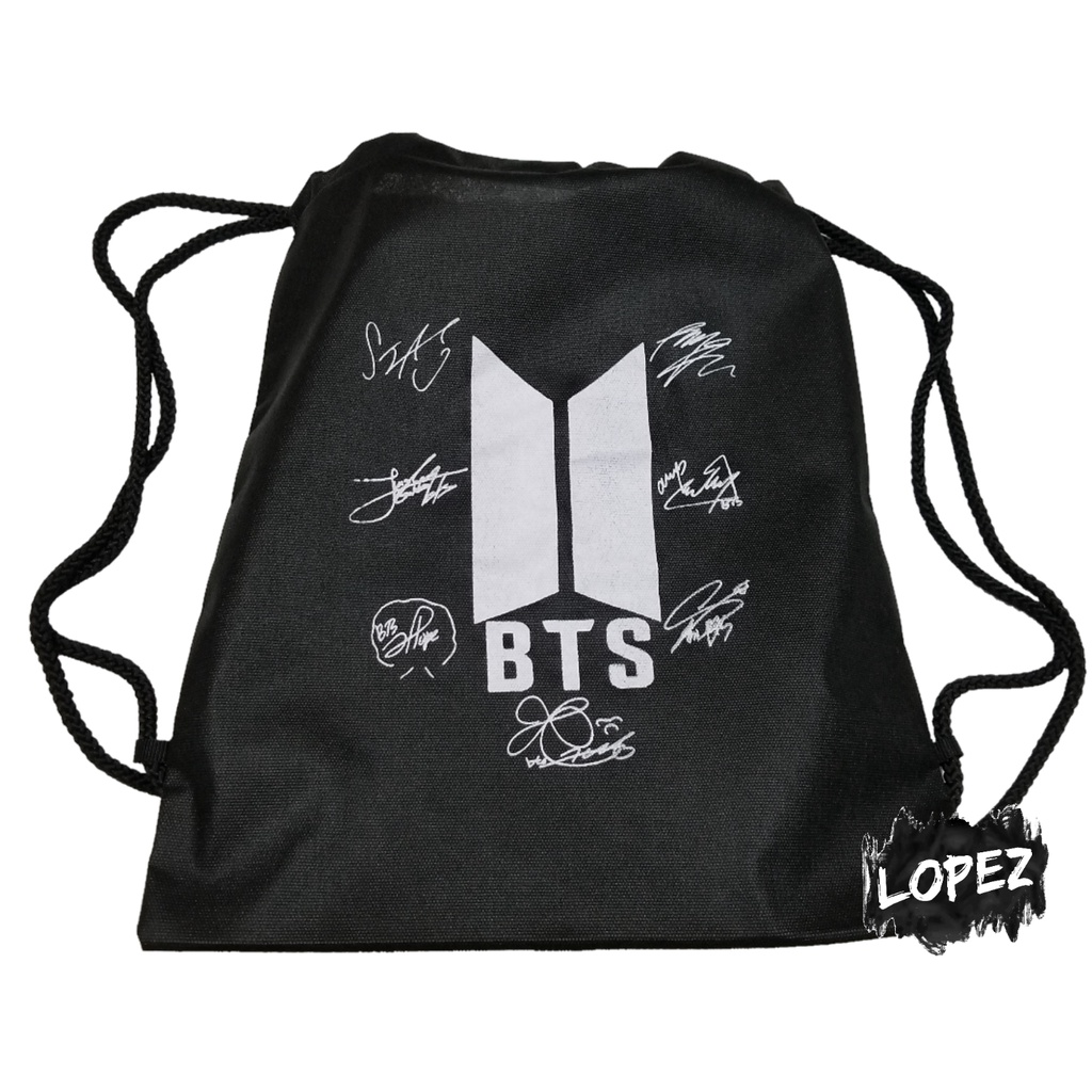 Jual Tas Jaring Tanda Tangan Member BTS / DrawStringBag BTS ARMY Sign ...