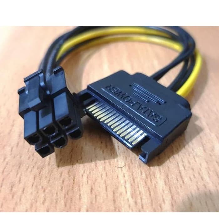 Jual KABEL POWER SATA 15 PIN TO 6 PIN PCI-E VGA CARD 15PIN TO 6PIN ...