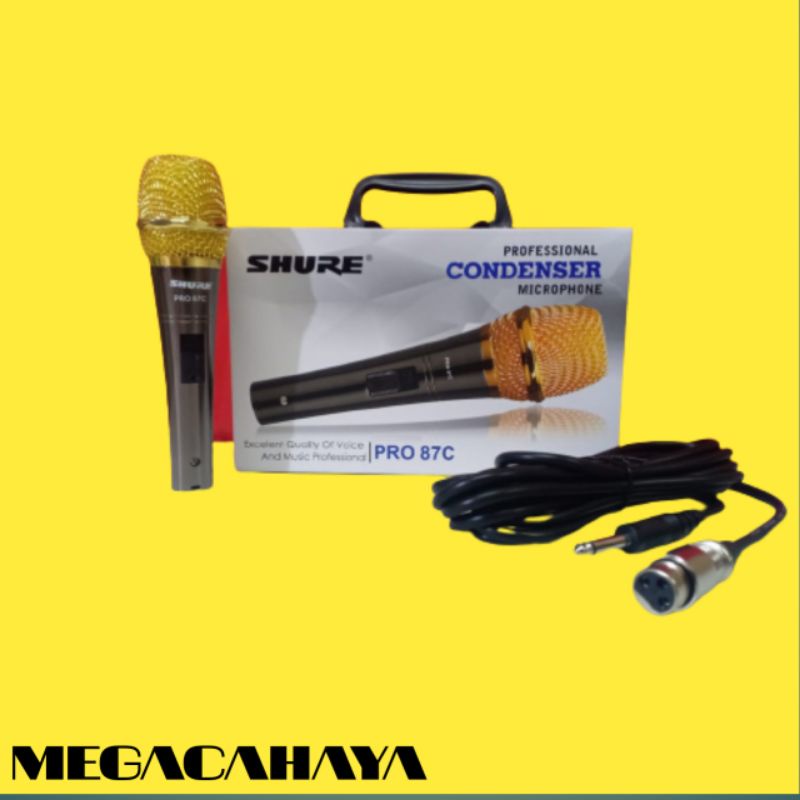 Jual MIC CONDENSER SHURE MICROPHONE CABLE PRO AUDIO KARAOKE SOUND ...