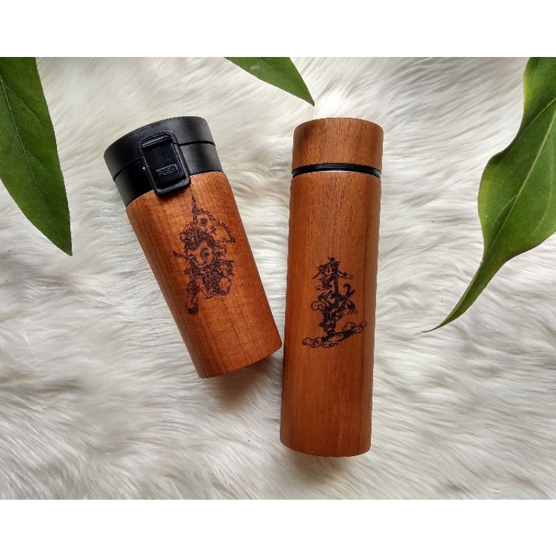 Jual Tumbler Kayu Jati/Tumblr Kayu Jati/botol minum kayu jati/Tumbler ...