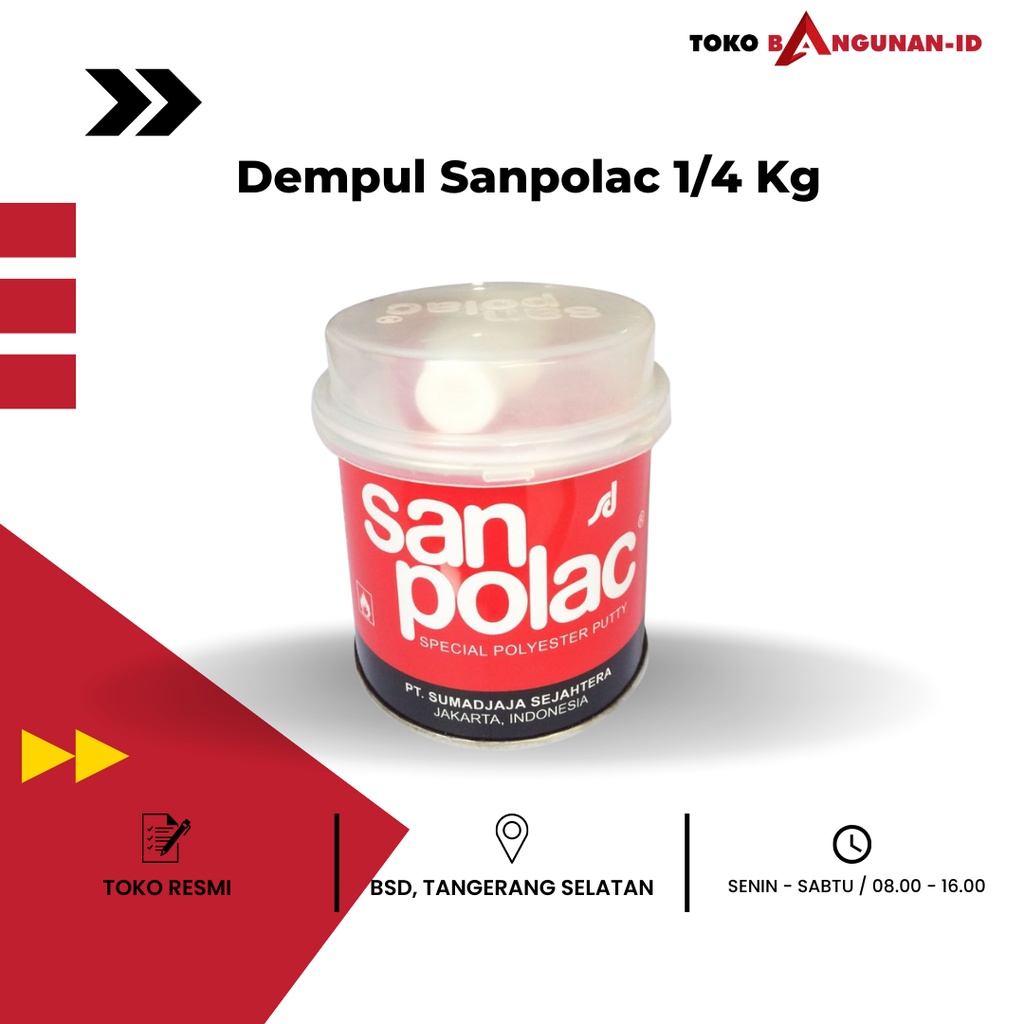 Jual Dempul Sanpolac Polymer Dempul Plastic 1/4 Kg | Shopee Indonesia