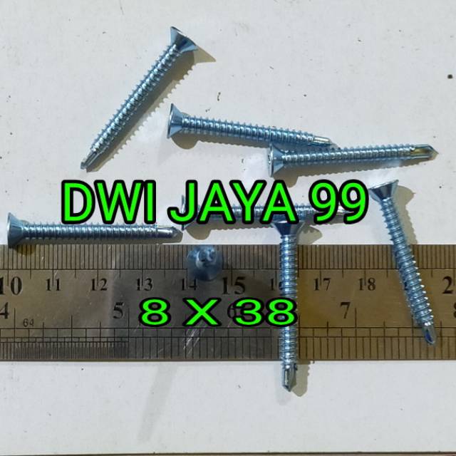 Jual 100 pcs skrup sds fh jf 8x38 baut grc bajaringan hollo galvalum ...