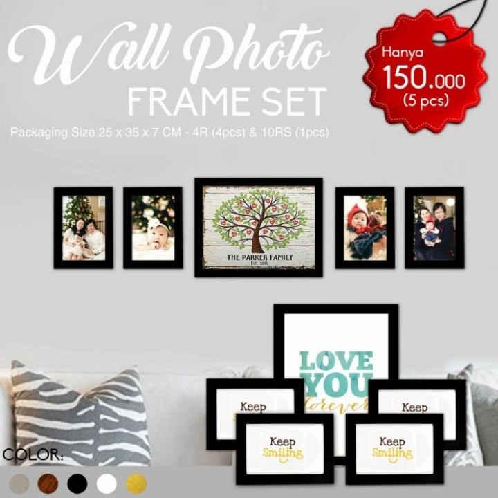 Jual Pigura Foto - Wall Photo Frames Set - Isi 5 pcs- WO5F04/2005 ...