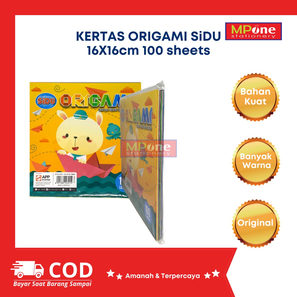Jual (1 Pack) Kertas Origami Besar / Kertas Lipat Origami Sidu / Kertas ...