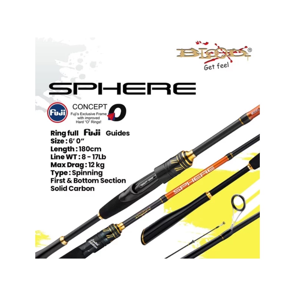 Jual Joran Spinning carbon solid Blood Sphere 180 602 8-17LB | Shopee ...
