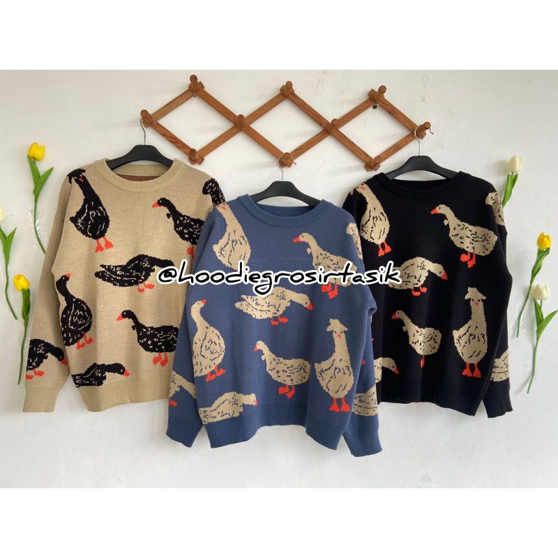 Jual SWEATER RAJUT MOTIF BEBEK PREMIUM | @hoodiegrosirtasik | Shopee ...