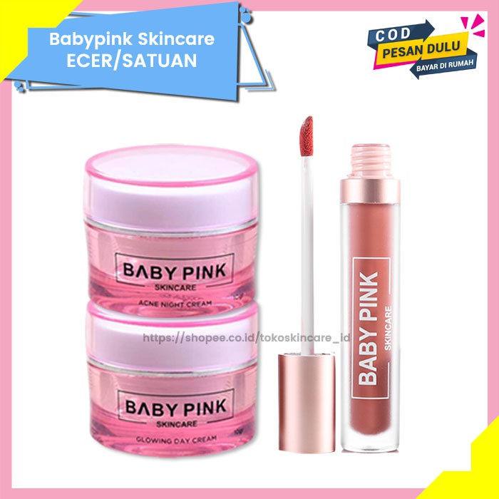 Jual Acne Night Cream & Glowing Day Cream & Babylip Rose Chic Baby Pink ...