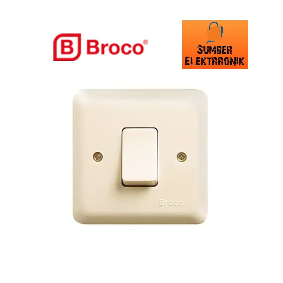 Jual BROCO IB SAKLAR ENGKEL CREAM 6621 - 6621U NEW GEE SINGLE SWITCH INBOW TANAM | Shopee Indonesia