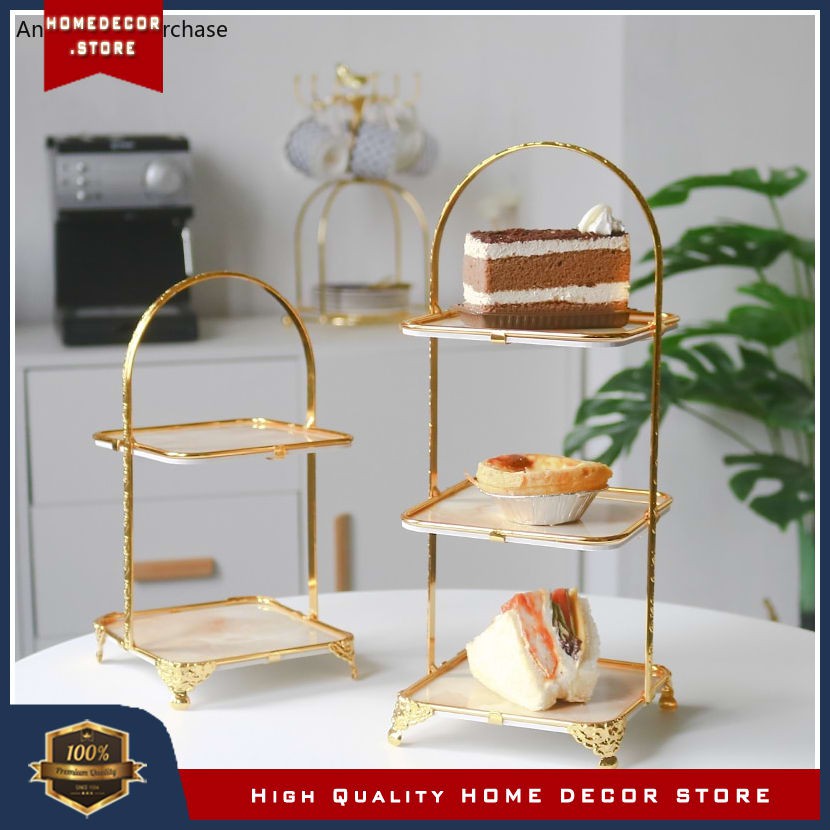Jual Metal Three-tier Cake Pan Dessert Table Square Multi Layer Cake ...