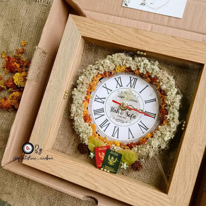 Jual hadiah wedding/hadiah anniversary/mahar pernikahan - Jam bunga ...