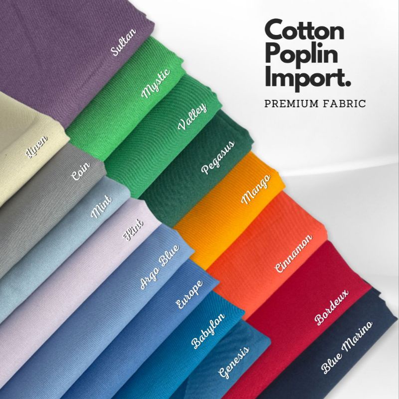 Jual Kain Katun Poplin Polos Import Premium | Shopee Indonesia