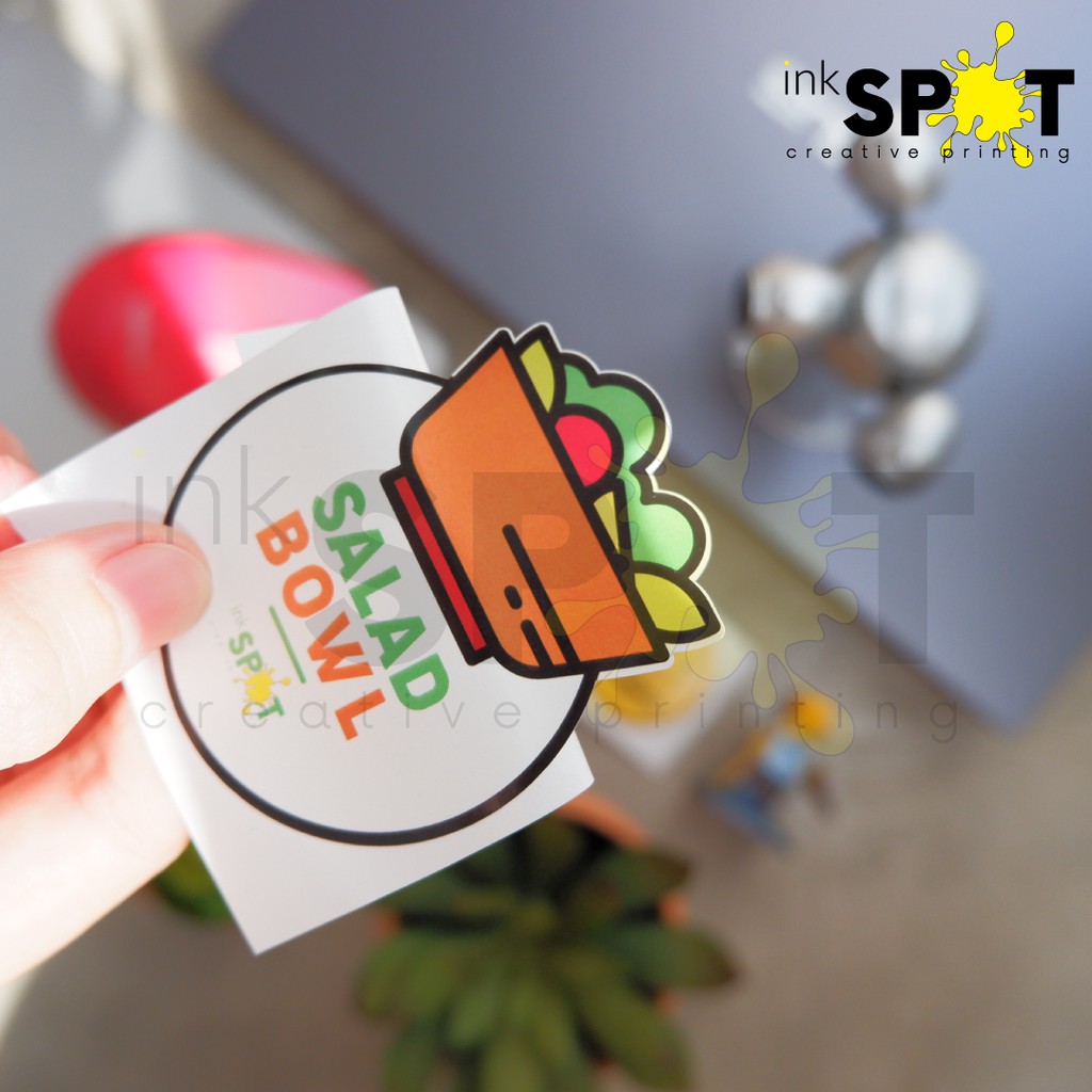 Jual Cetak Sticker Vinyl Transparan + Tinta Putih + Potong (2 x 2 cm s ...