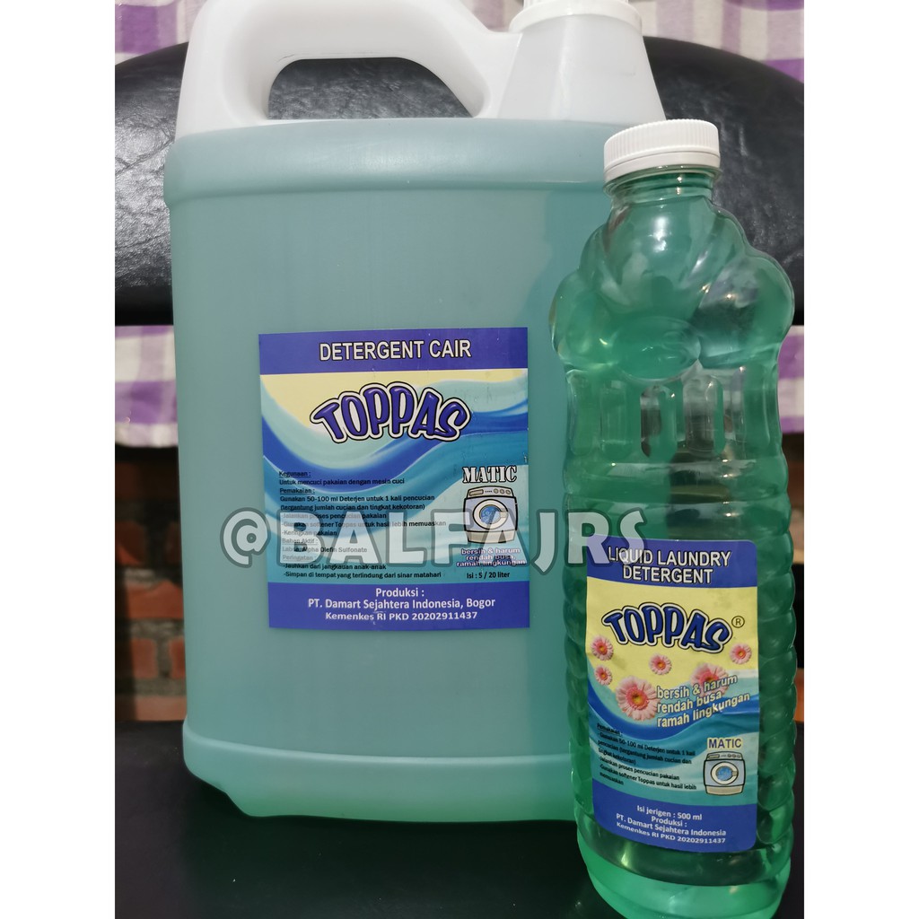 Jual TOPPAS Deterjen Cair Jerigen 5 liter | Shopee Indonesia