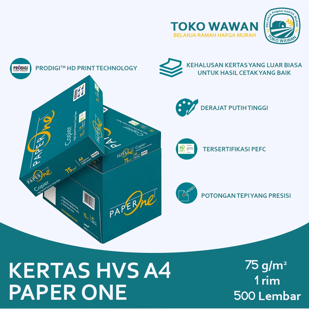 Jual Kertas HVS PAPERONE A4 70 Gram Office Paper Print 1 DUS / KARTON 5 Rim / HARGA GROSIR ...