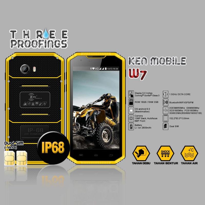 Jual Ken Mobile W7 Pro Handphone Tangguh ORIGINAL | Shopee Indonesia