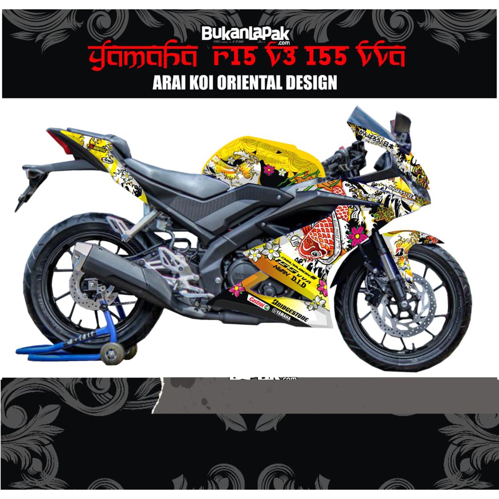 Jual STIKER VARIASI MOTOR R15 V3 DECAL STRIPING FULL BODY R15 ORIENTAL ...