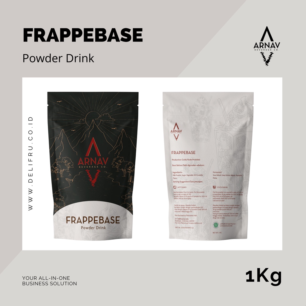 Jual Powder Drink Frappe Base Arnav 1 Kg - Bubuk Minuman Frappe Base ...