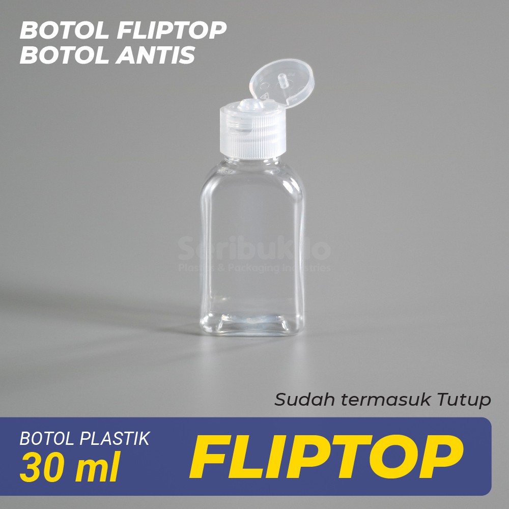 Jual Botol Fliptop 30 ml Kotak / Botol Fliptop 30 ml Gepeng - Tutup Natural | Shopee Indonesia