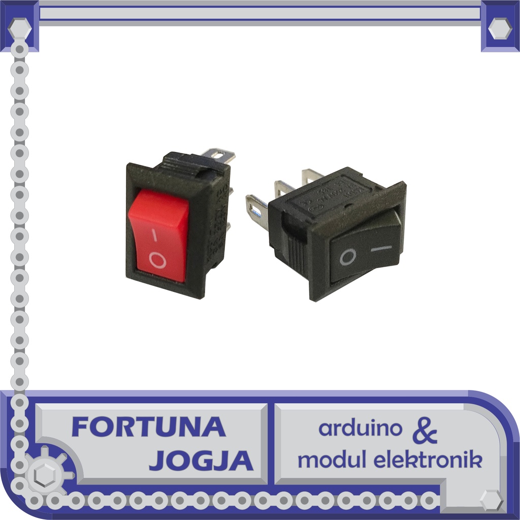 Jual Saklar Power Rocker SPDT KCD11 Merah Hitam 10x15mm | Shopee Indonesia