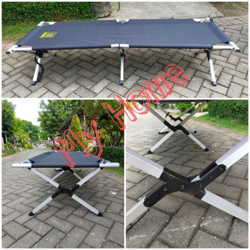 Jual Velbed Lipat Aluminium TNI BRIMOB velbed hitam hijau | Shopee ...