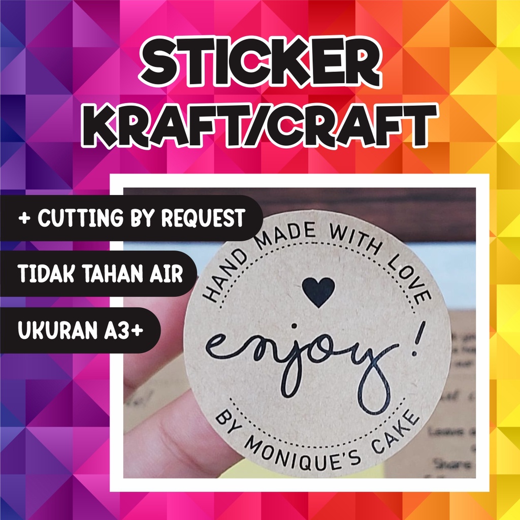 Jual STICKER KRAFT / STICKER COKLAT / STICKER LABEL KRAFT NATURAL ...