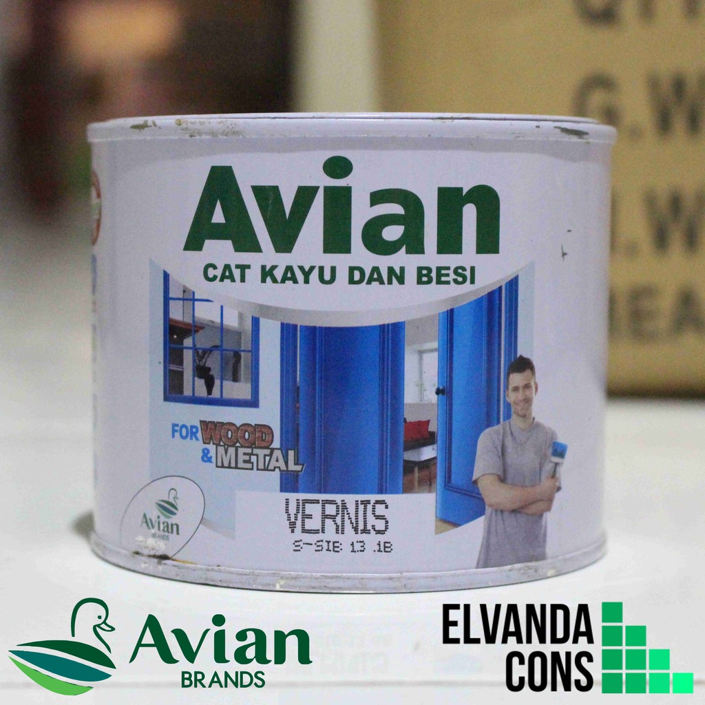 Jual AVIAN Cat Vernis Kayu & Besi/Pernis Bening/Finishing Clear 1/2 kg ...