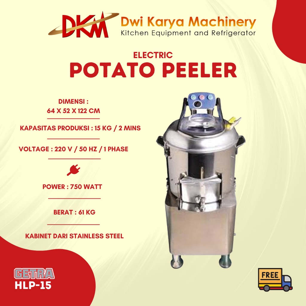 Jual MESIN PENGUPAS KENTANG / POTATO PEELER GETRA HLP-15 / HLP 15 ...