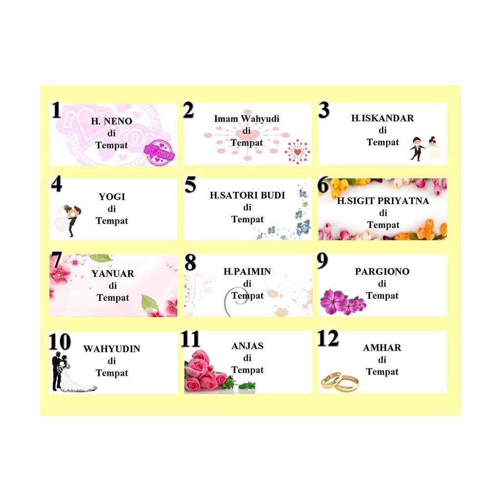 Jual LABEL STICKER MOTIF LABEL UNDANGAN STIKER TEMPELAN KERTAS UNTUK ...