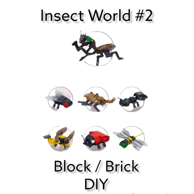 Jual Block Brick Insect World Toys DIY Mainan Edukasi Anak Serangga ...
