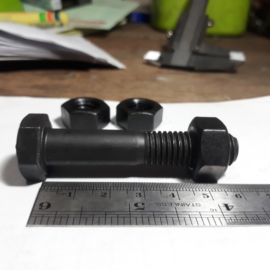 Jual BAUT BAJA M12 X 60 HTB GRADE 8.8 M12X60 DRAT KUNCI 19 PANJANG 6CM 6 CM 60MM PITCH 1.75 ...