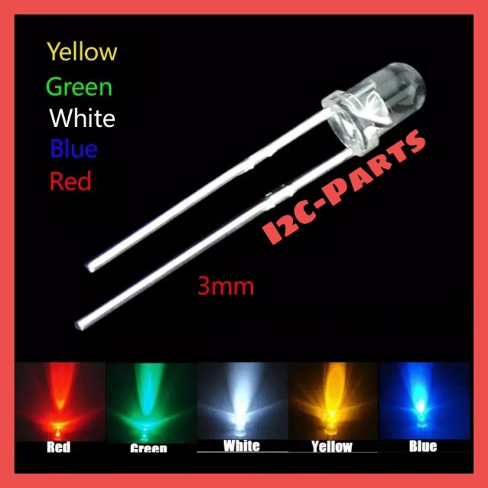 Jual LED 3mm clear 3 mm super bright F3 Light Emitting Diode Bening ...