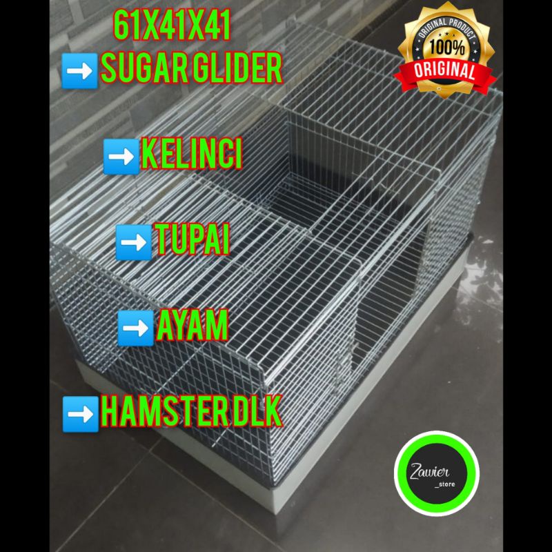 Jual Kandang sugar / Kelinci / hamster / tupai size 61x41 | Shopee ...