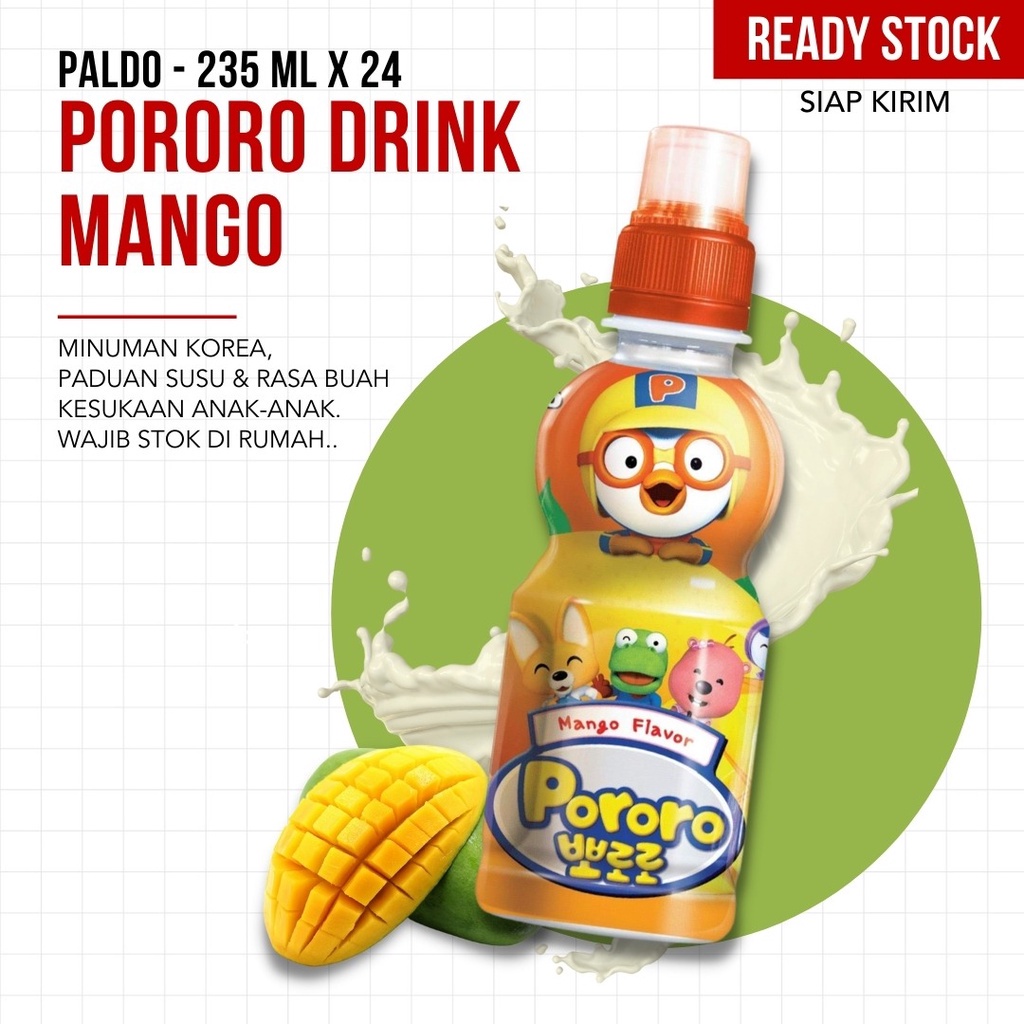 Jual (OPEN RESELLER) Paldo - Pororo Drink Mango 235 ML (24 PCS) | Shopee Indonesia