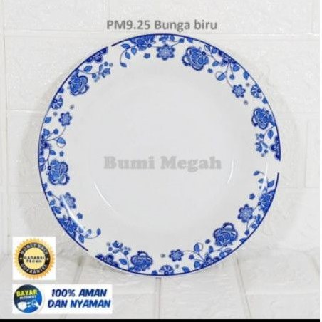 Jual Piring makan keramik | Piring keramik cekung 9.25inch motif Bunga ...
