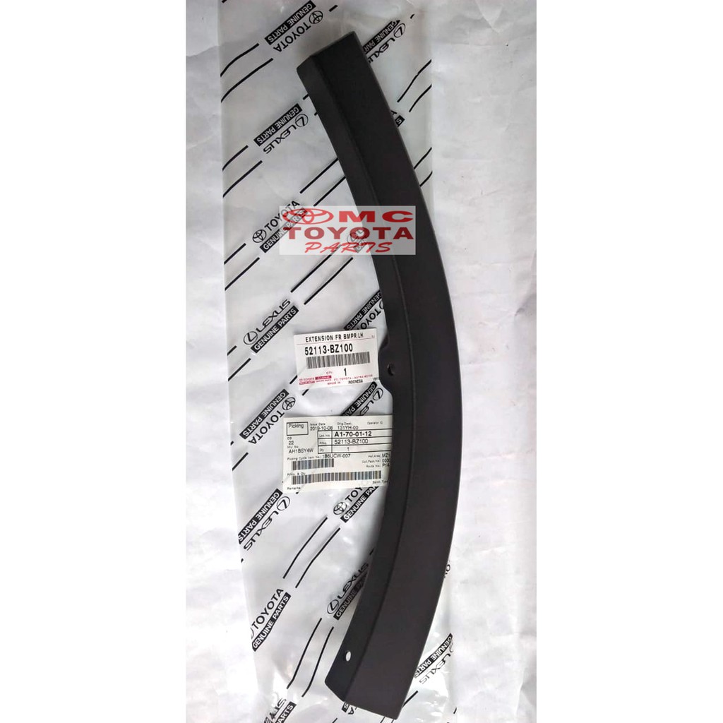 Jual Moulding Extension Bumper Depan Kiri Rush Terios New 52113-BZ100 ...
