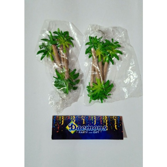 Jual HIASAN MINIATUR POHON KELAPA MINI/TOPER HIASAN KUE TART POHON ...