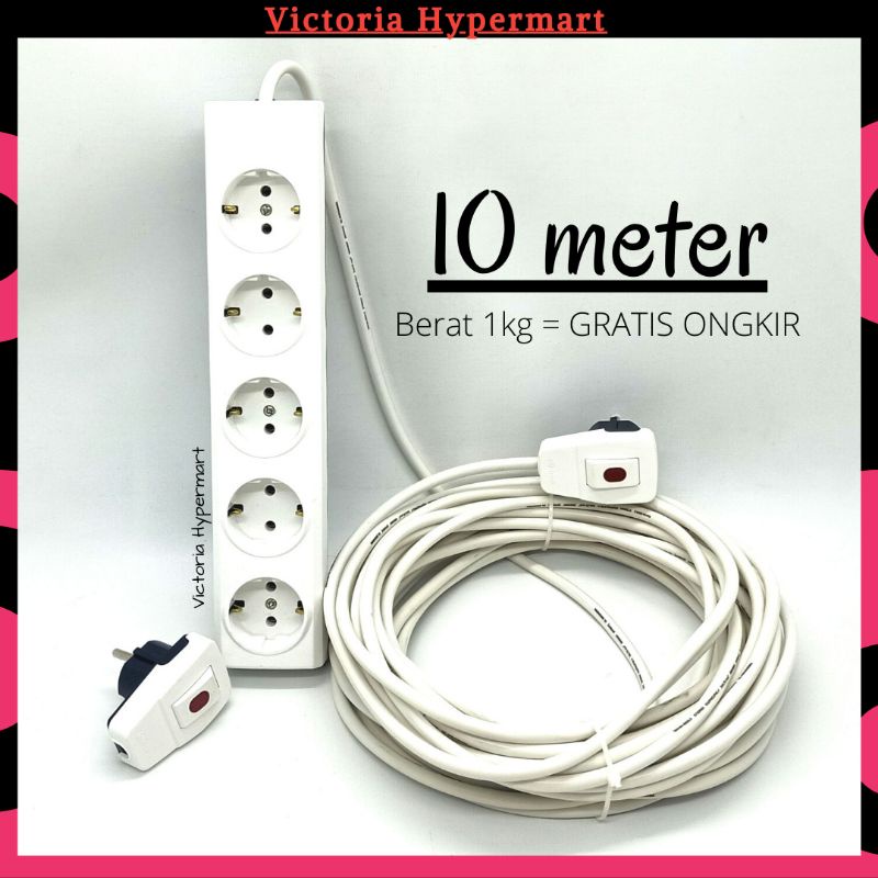 Jual Kabel Roll Premium 10m Colokan Listrik Stop Kontak | Shopee Indonesia