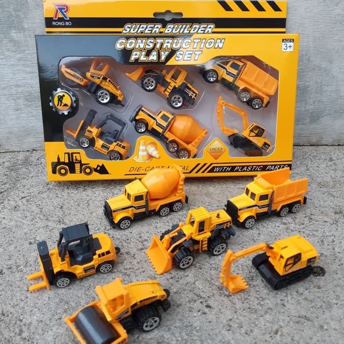 Jual Diecast Set Excavator Konstruksi Miniatur Truk Traktor Mainan ...